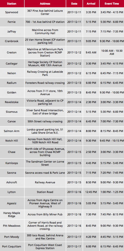 CP Holiday Train Rolling Through BC with Free Concerts » Vancouver Blog ...